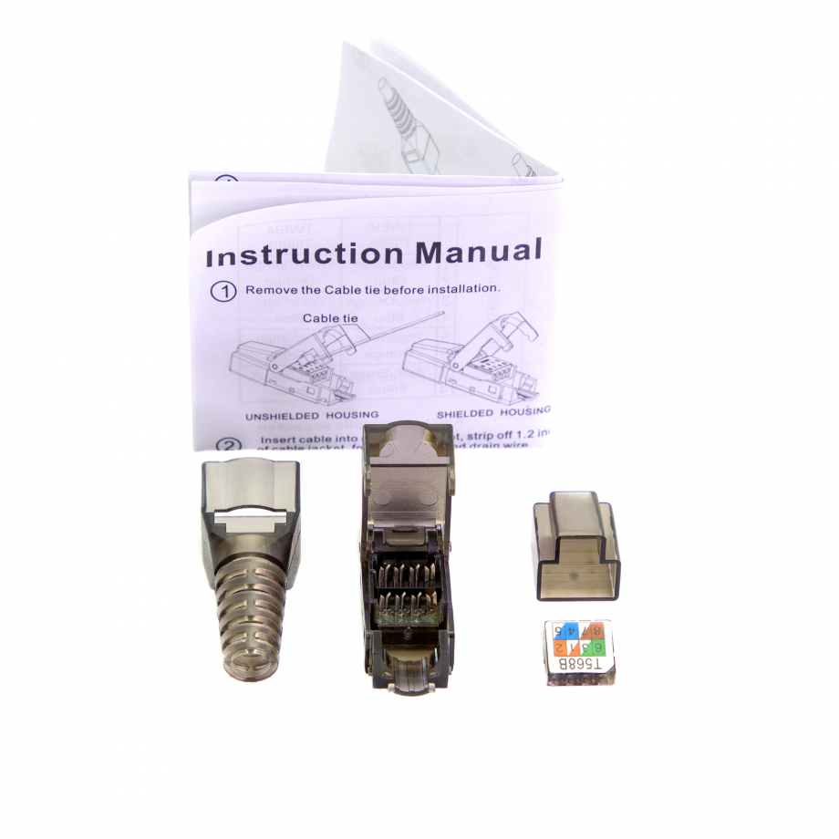 RJ45 Toolless Connector Cat6 Black | Getic